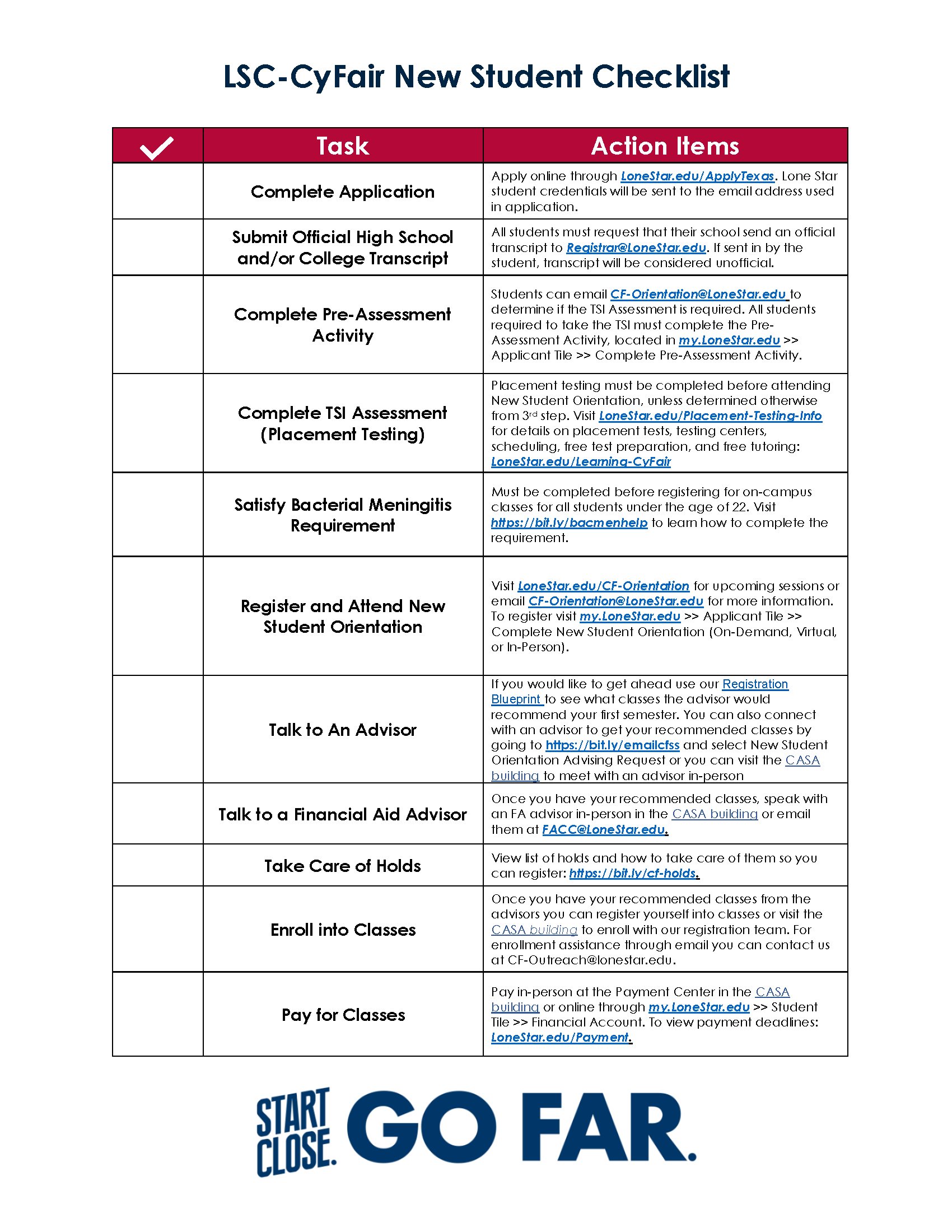 LSC-CyFair New Student Orientation